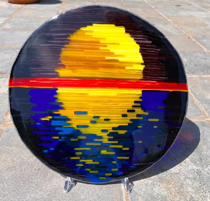 Sunset Plate :: 100walter.be - Glass & Stone Creations